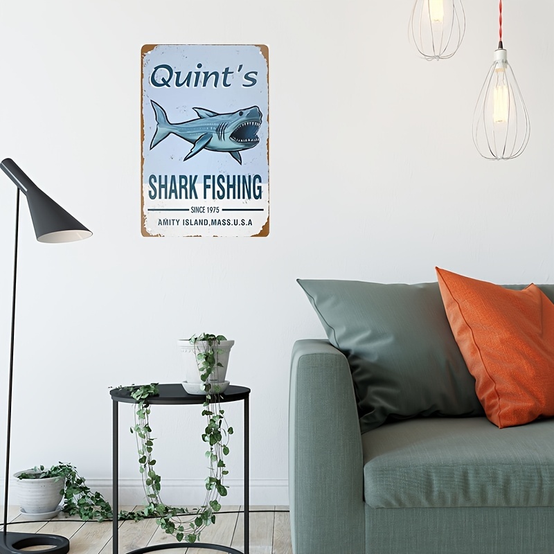 Jaws 80s Movie Poster Shark Fishing Metal Tin Sign Vintage - Temu United