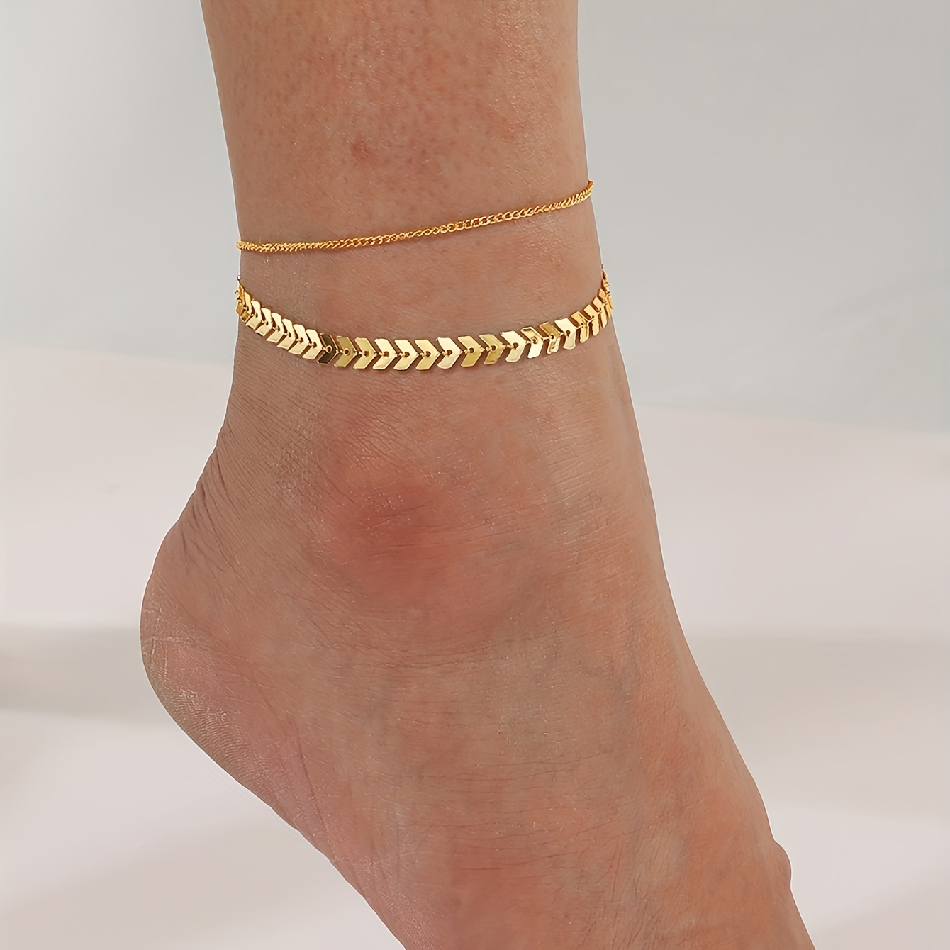 Simple Boho Fishbone Arrow Anklet Men Couple - Temu