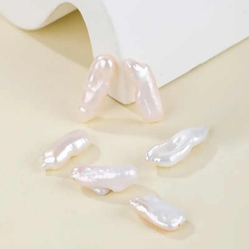 6pcs 천연 진주 보석 Diy 액세서리에 대 한 다채로운 특수 모양의 수직 구멍 진주 Temu Republic Of Korea