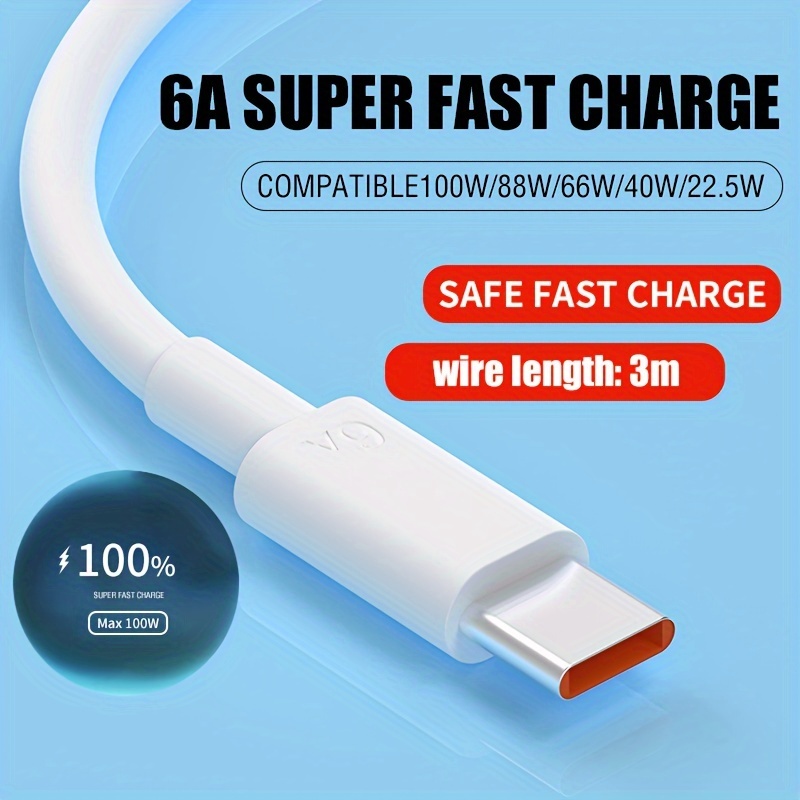 Type c 6a Usb Cable Super Fast Charging Mate 40 30 Samsung - Temu ...