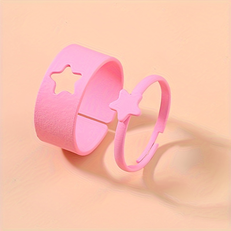 Macaroon Open Rings Creative Star Pattern Design Finger - Temu United ...