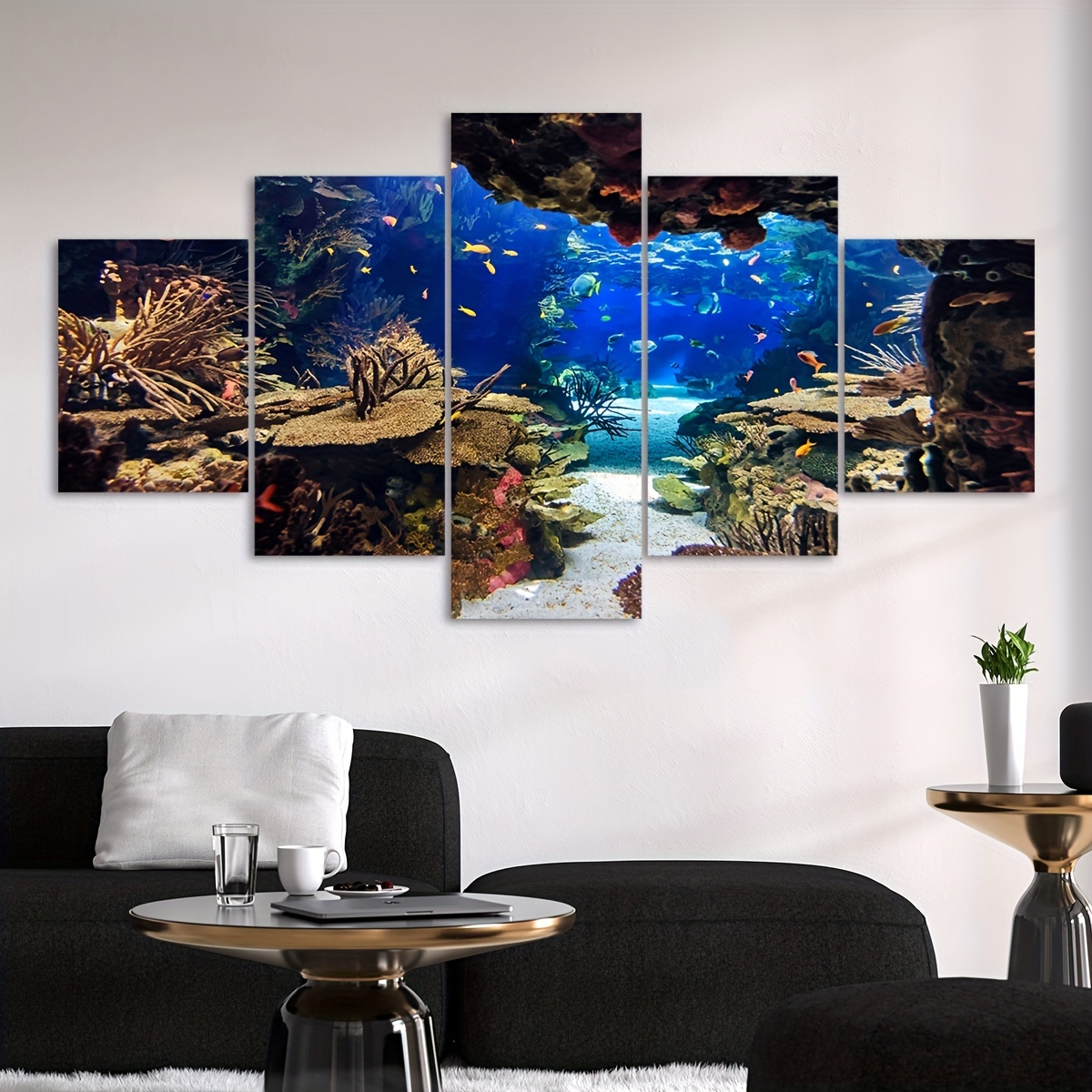 5pcs/set Canvas Poster, Aquarium Landscape Home Decoration, Gift For ...