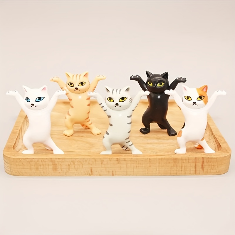 Funny Kitten Statues Dancing Cats Crafts Cute Cartoon Dance - Temu