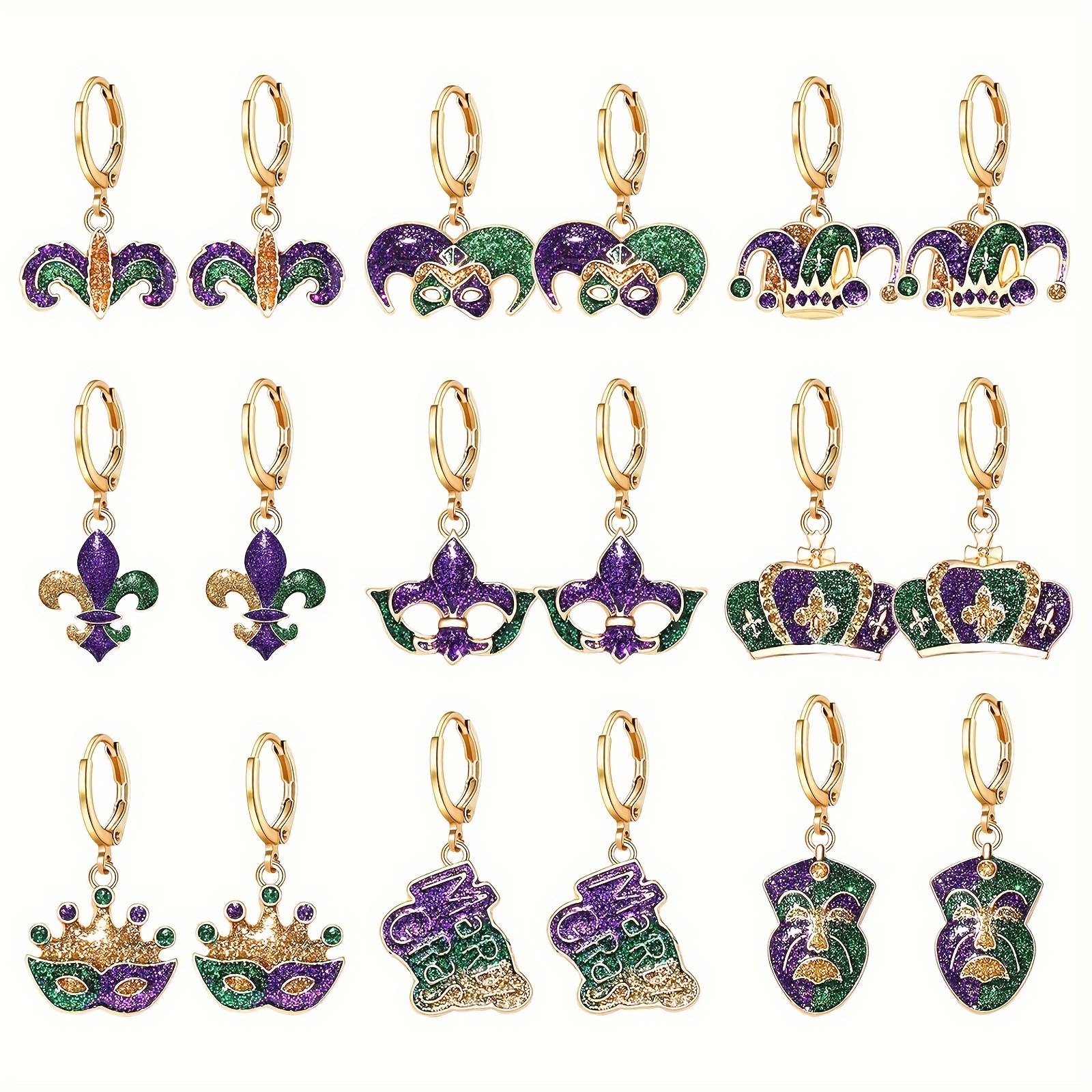 Mardi Gras Ear Jewelry Mask Clown Hat Crown Design - Temu United Kingdom