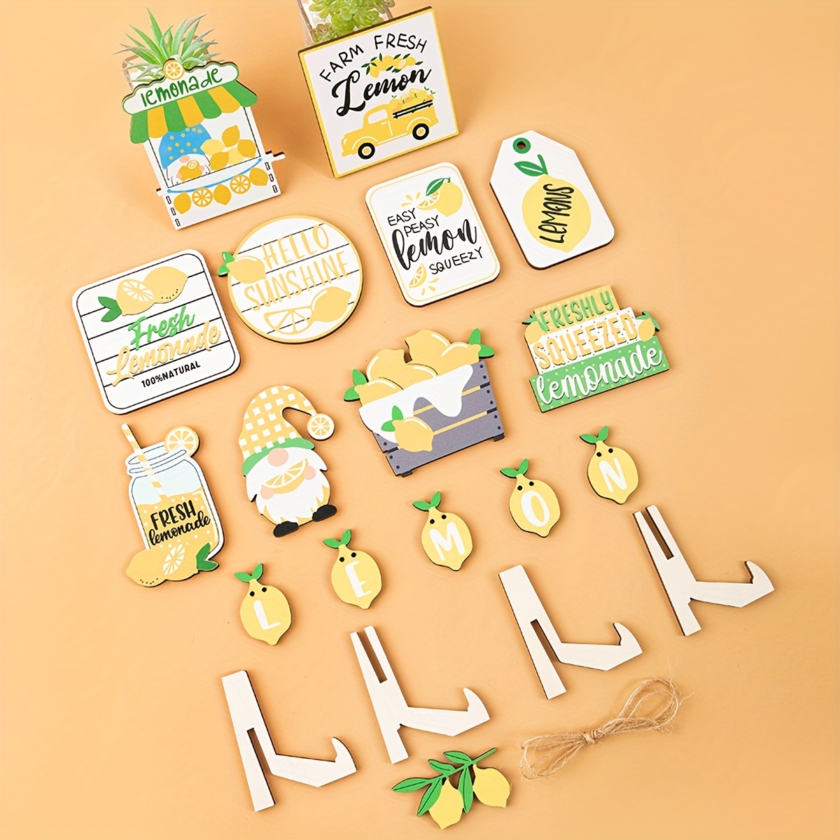 Rustic Farmhouse Lemon Tiered Tray Decorative Wooden Kitchen - Temu