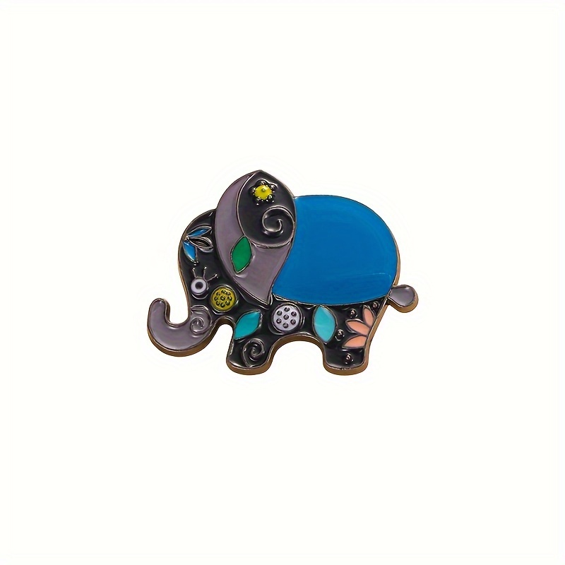 Cute Elephant Pattern Brooch Cartoon Animal Enamel Pin Paint - Temu ...