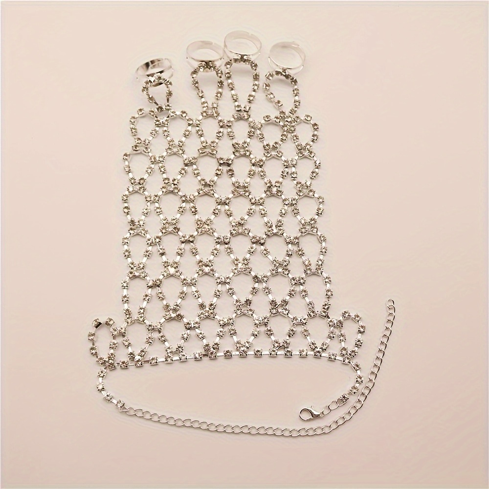 Sparking Mitten Bracelet Copper Jewelry Full Rhinestones - Temu United ...