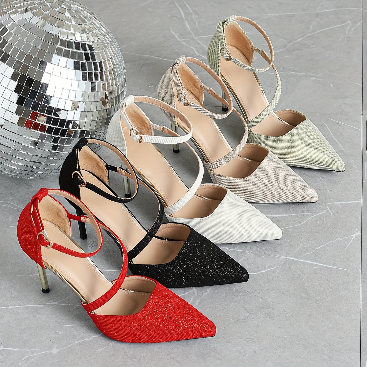 Solid Color Stiletto Heels Women's Elegant Point Toe Dress - Temu Australia