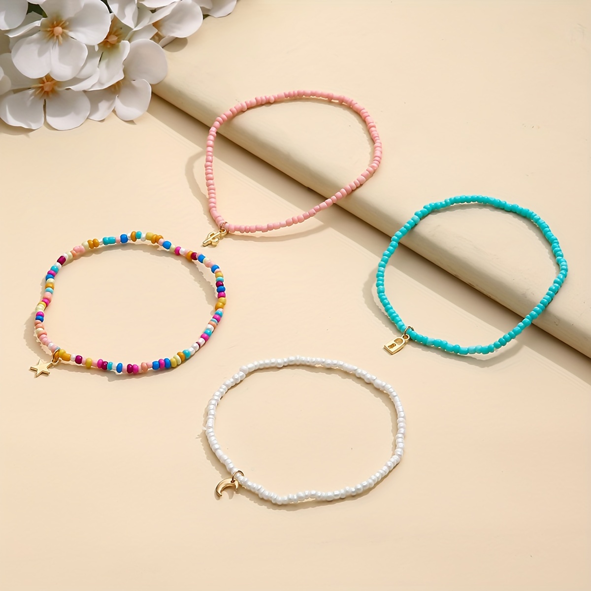Cute Bohemian Beach Style Rice Bead Colorful Anklet Star - Temu Denmark