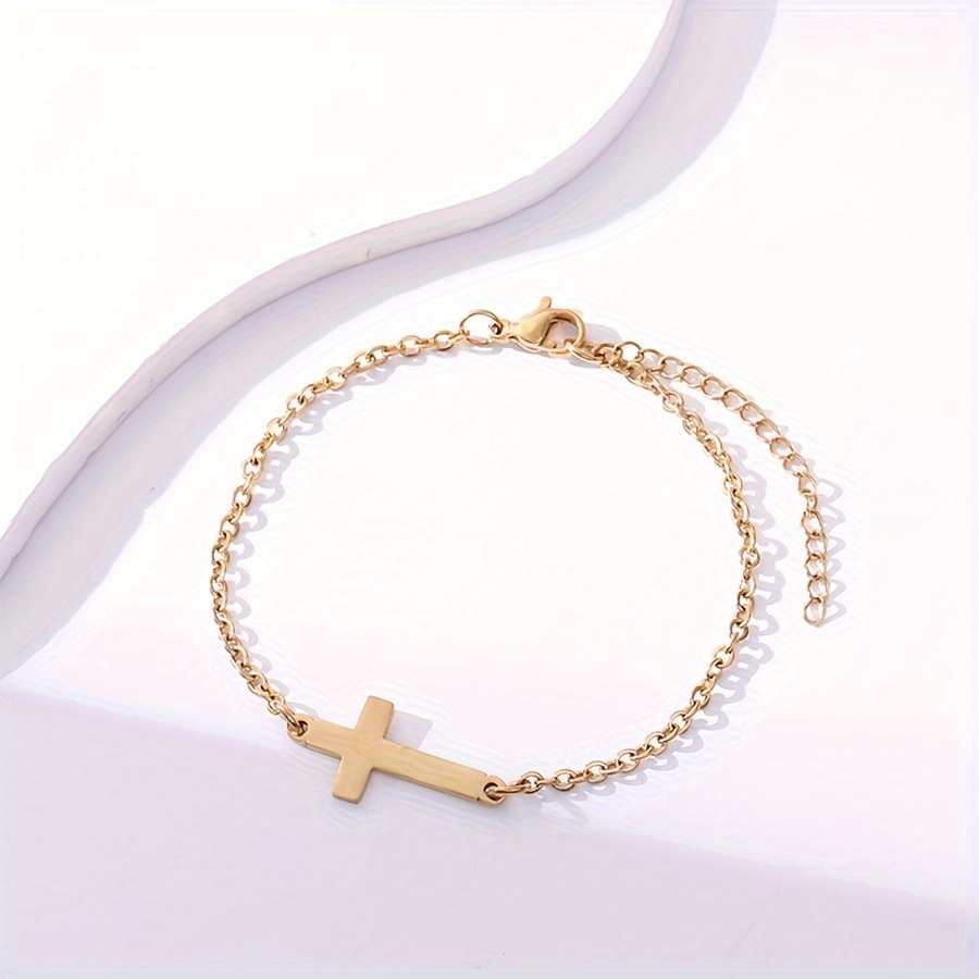 Elephant Series Cross Stainless Steel Bracelet Fashion - Temu United ...