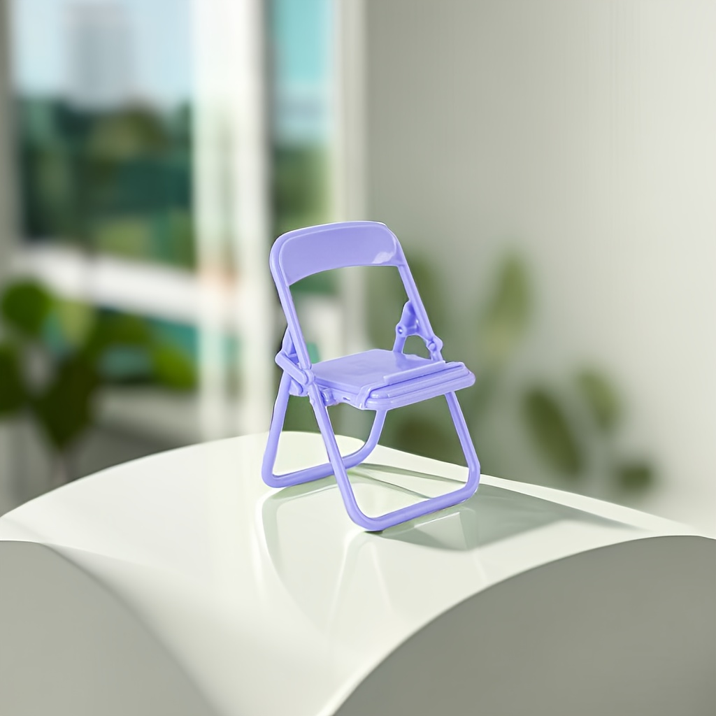 Folding Chair Desktop Phone Stand Cute Decoration Portable Lazy Stand ...