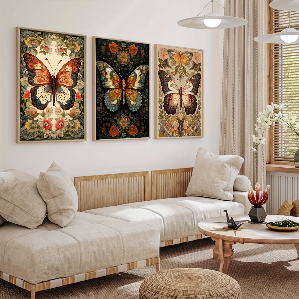 Unframed Canvas Poster Retro Art Butterfly Wall Art Prints - Temu