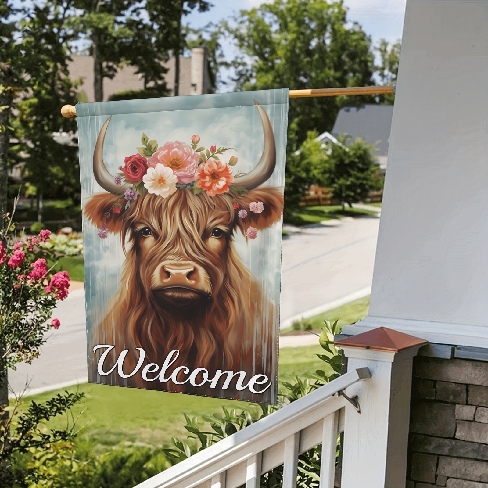 welcome flag rustic farmhouse scottish - Temu