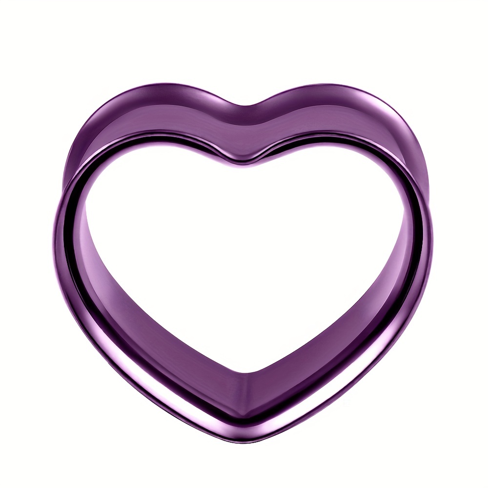 Hollow Love Heart Stainless Steel Ear Plugs Earrings Ear - Temu United ...