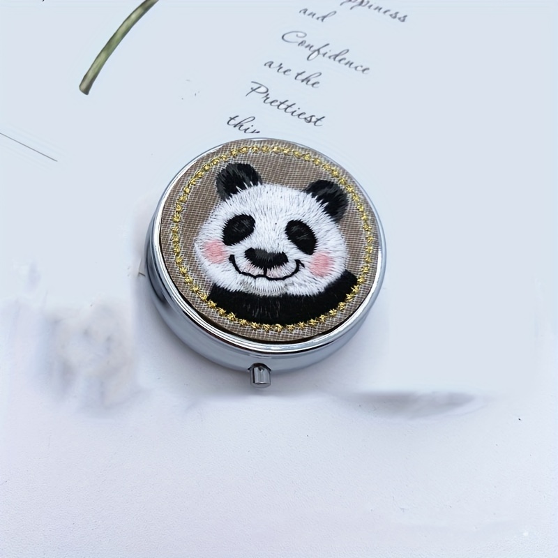 Portable Round Metal Pill Box Three Compartments Cat Dog - Temu Canada