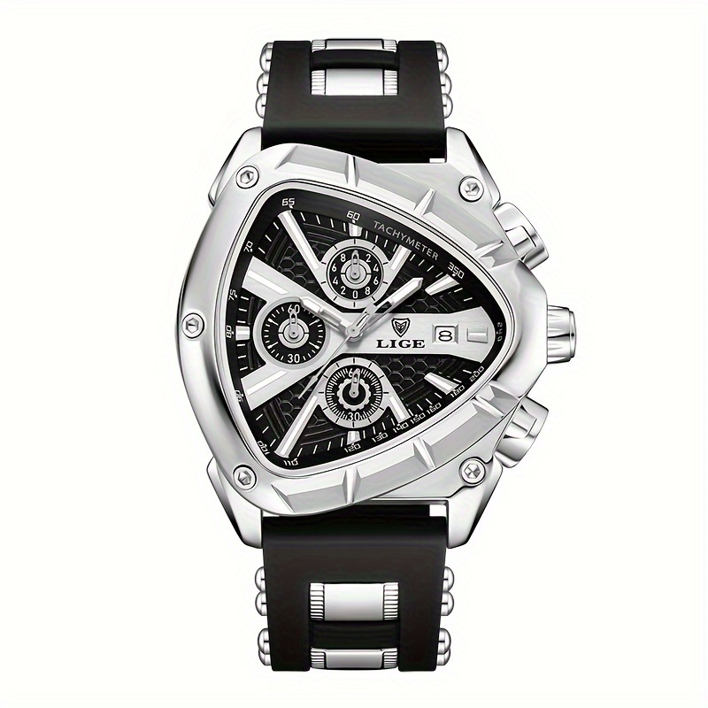 Chronograph Men's Watch Triangle Pointer Military Sport - Temu United ...