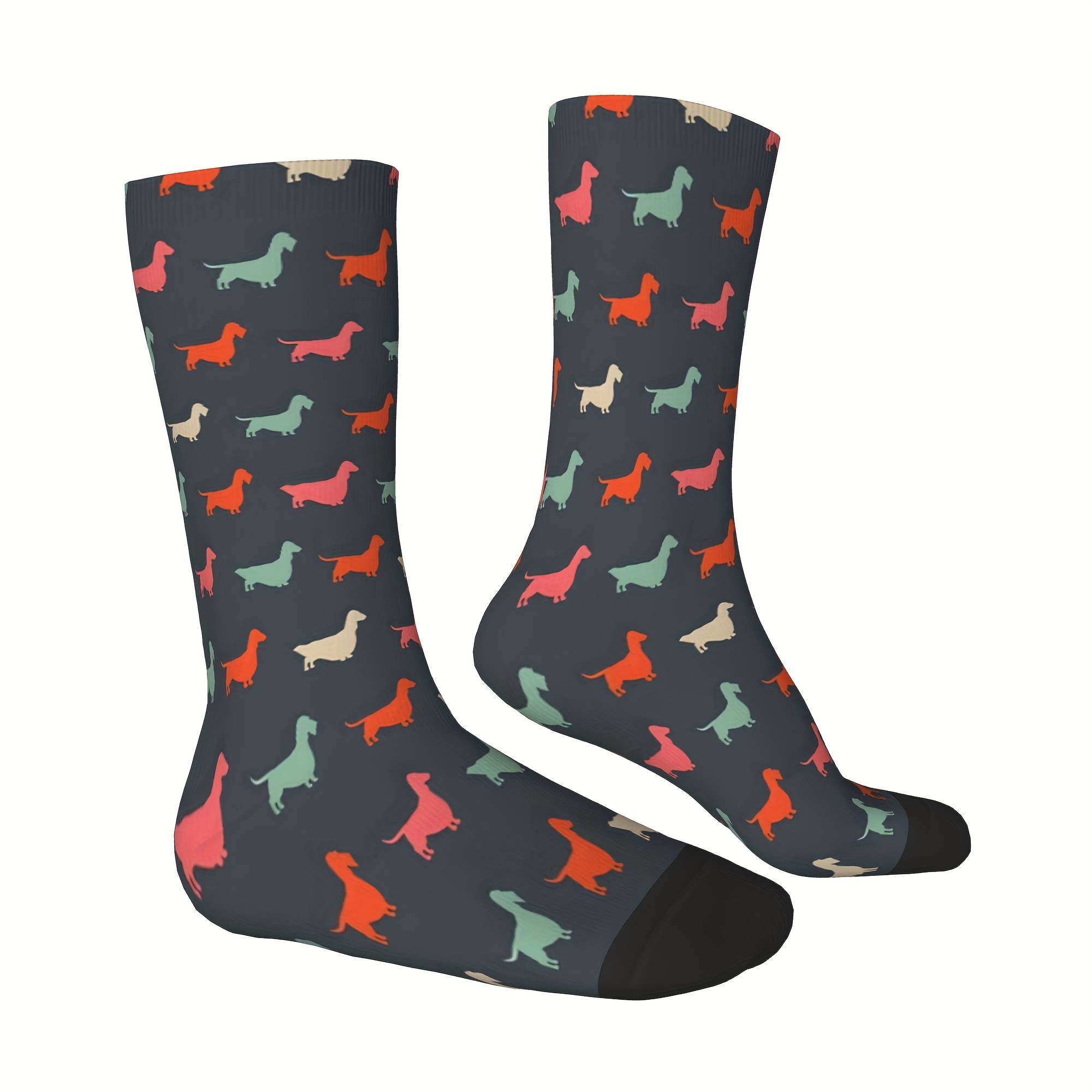 Christmas Dachshund Dog Socks Stockings Printed Hip Hop - Temu South Africa