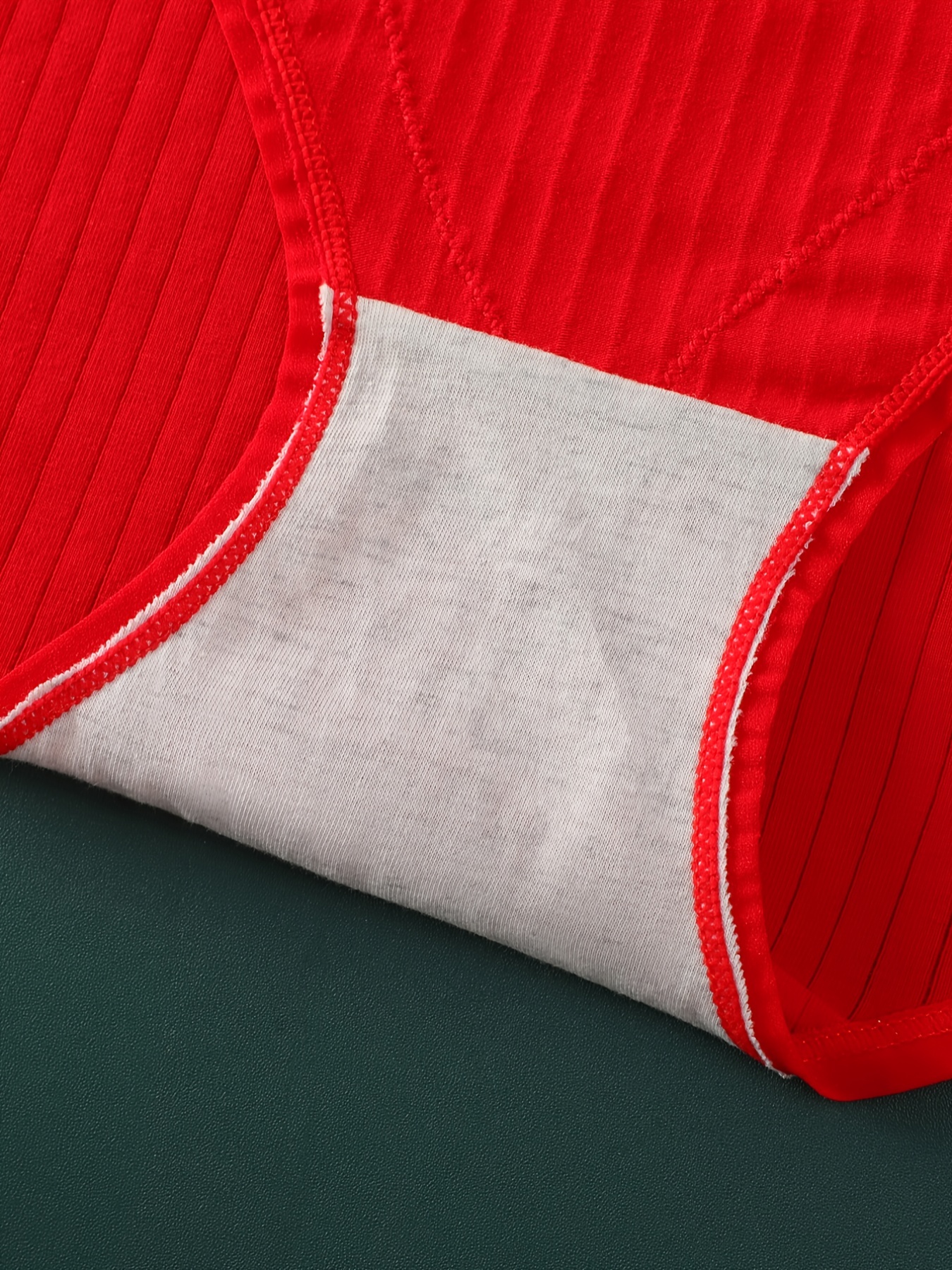 plus size chinese new year ribbed contrast lace panty - Temu Canada