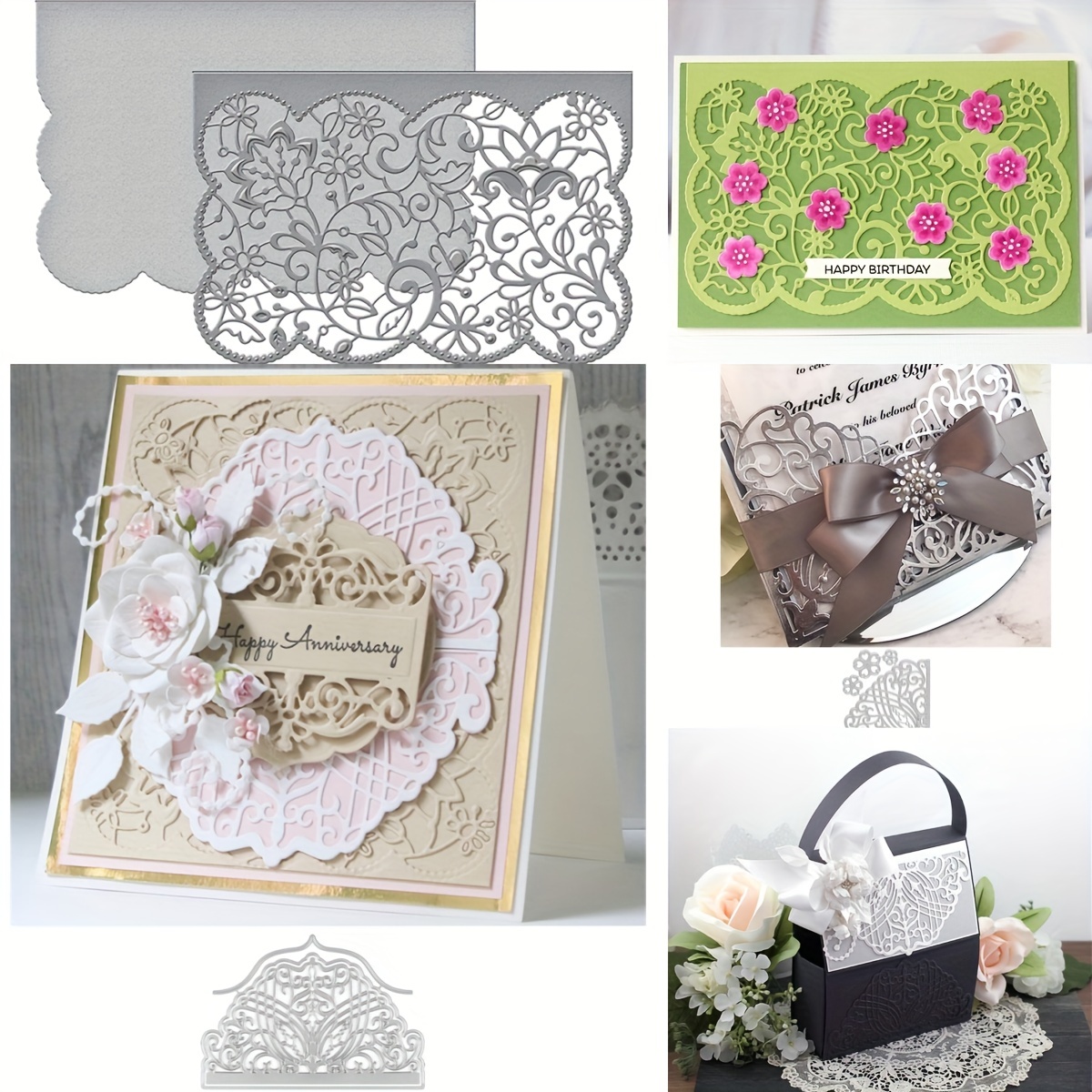 Metal Cutting Dies Lace Card Front Retro Lace Border Diy - Temu Ireland