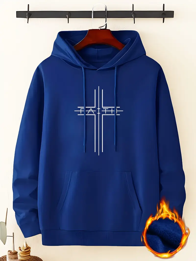 Cross Letter Print Hoodies Men Graphic Sweatshirt Kangaroo Temu Ireland