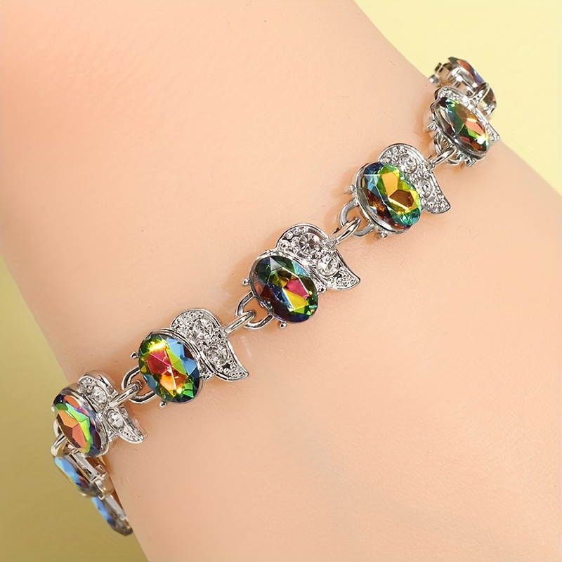 Exquisite Gorgeous Multicolor Rhinestone Bracelet Women - Temu United ...