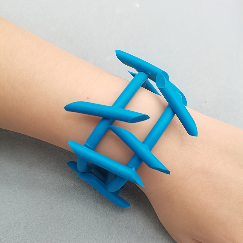 Creative Design Rubber Bracelet Multicolor Geometric Hand Temu Canada