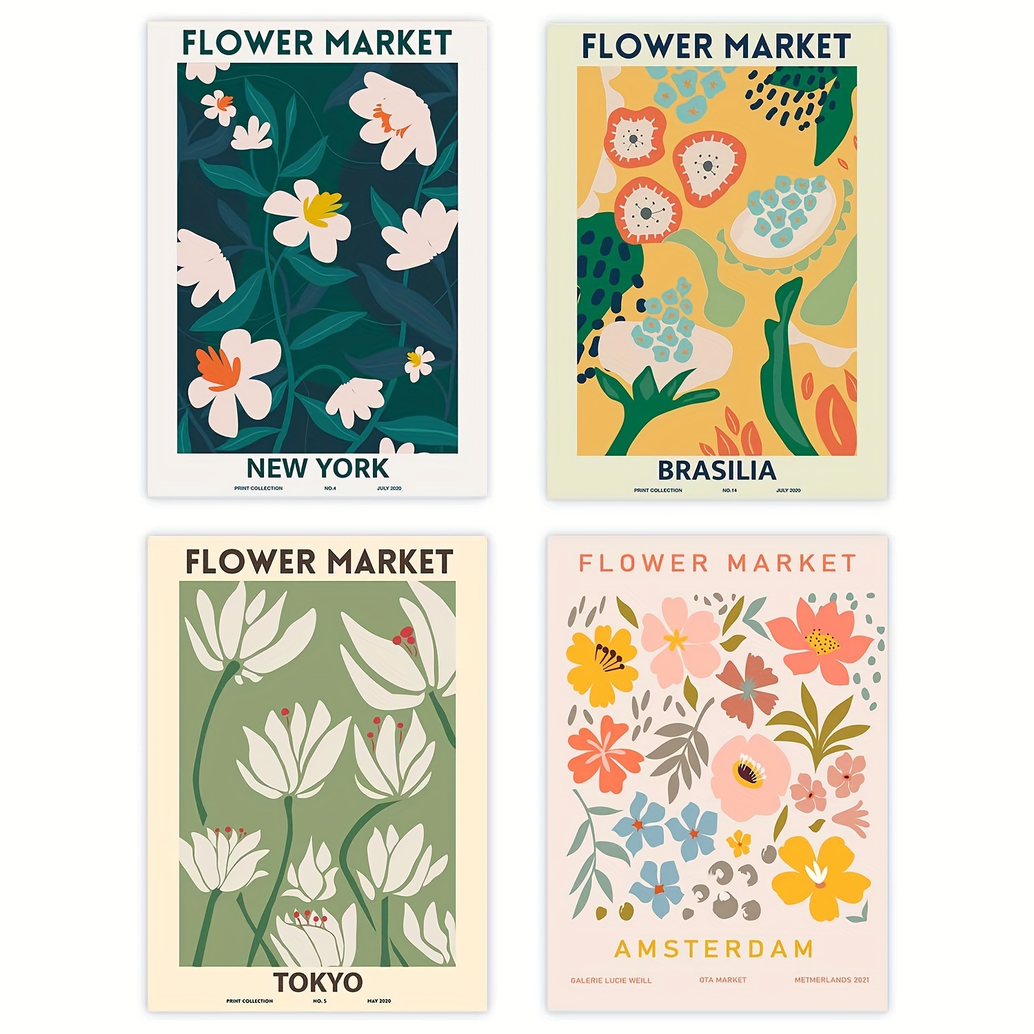 Canvas Poster No Frame Modern Art Spring Flower Market - Temu United ...