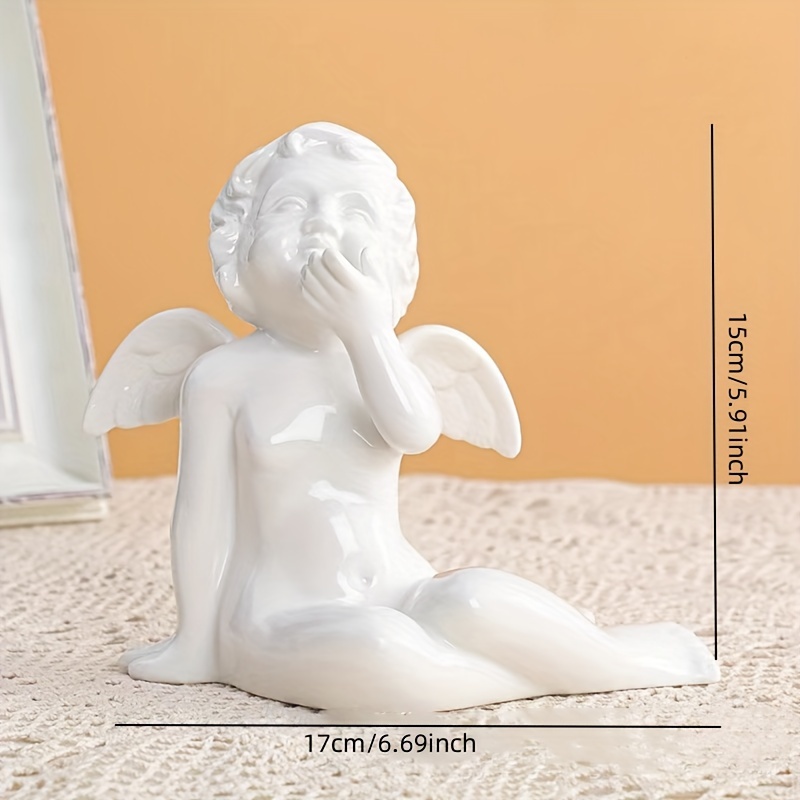 Cute Little Angel Ornament Ceramic Statue Art Craft - Temu Canada