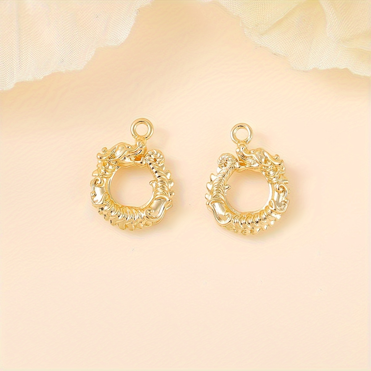 Retro Copper Electroplating Golden Dragon Shaped Circle Ring - Temu ...