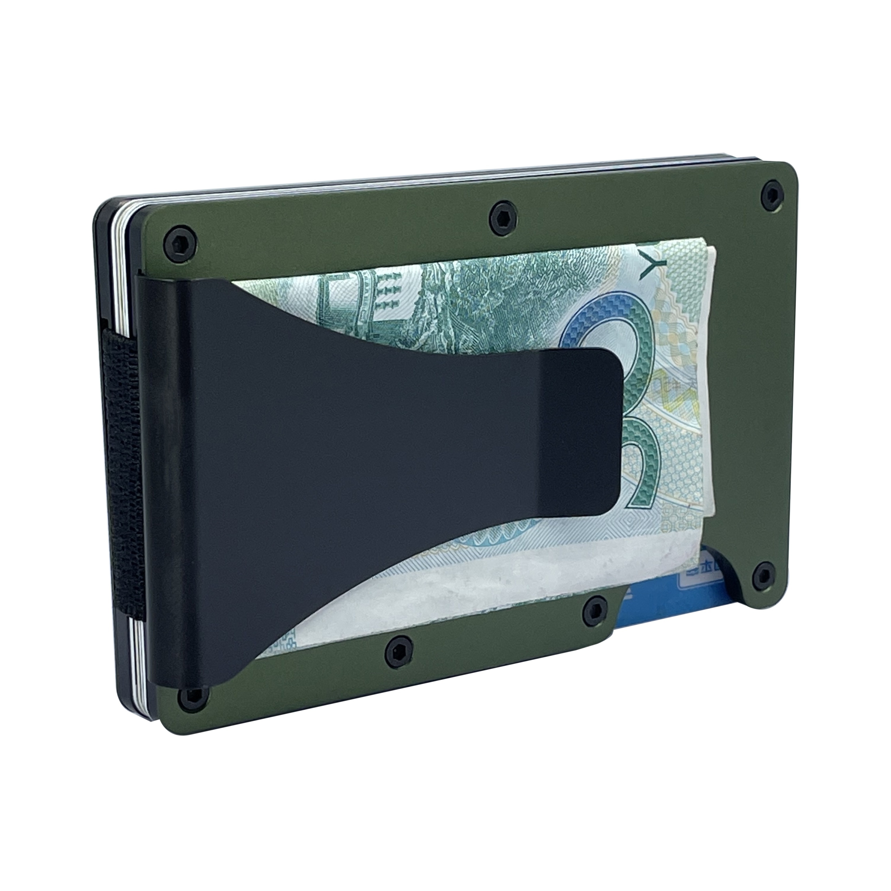 1pc Mens Slim Wallet Front Pocket Rfid Blocking Minimalist Wallet Metal ...