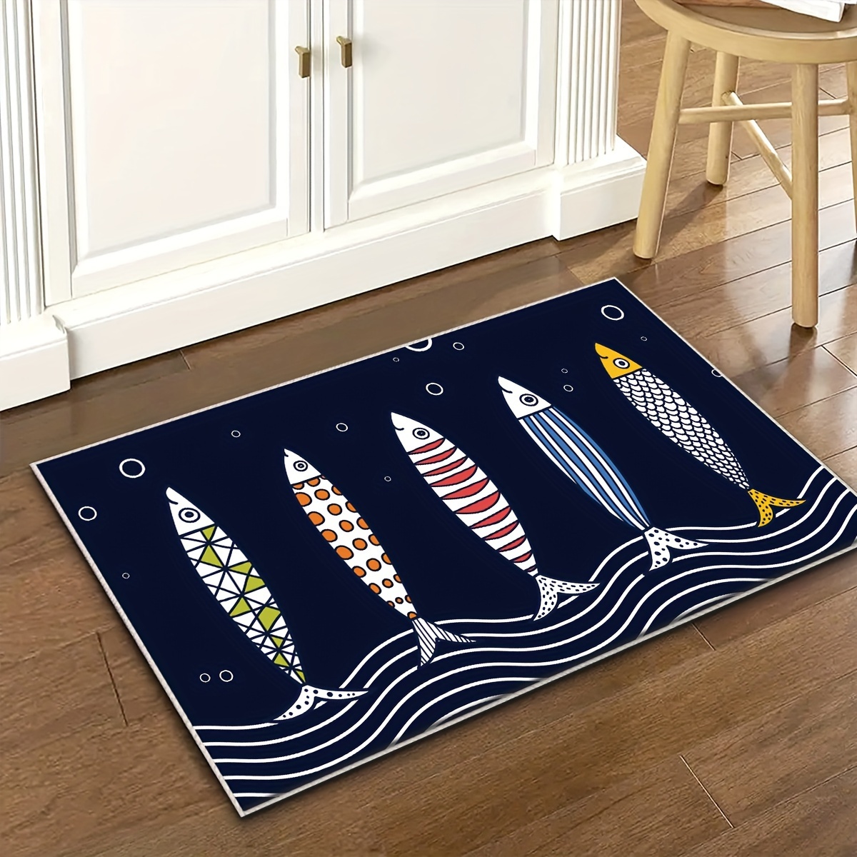 Minimalist Style Kitchen Mat Cartoon Fish Pattern Throw - Temu United ...