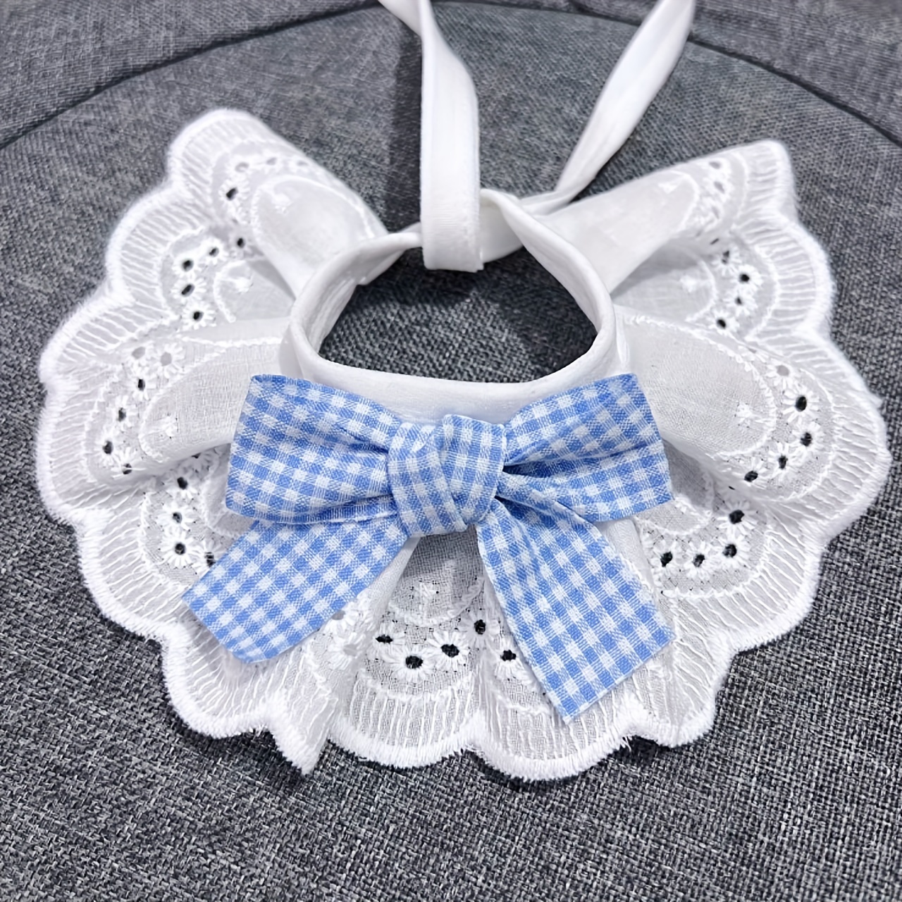 elegant lace bow pet collar adjustable knit scarf cats small - Temu ...
