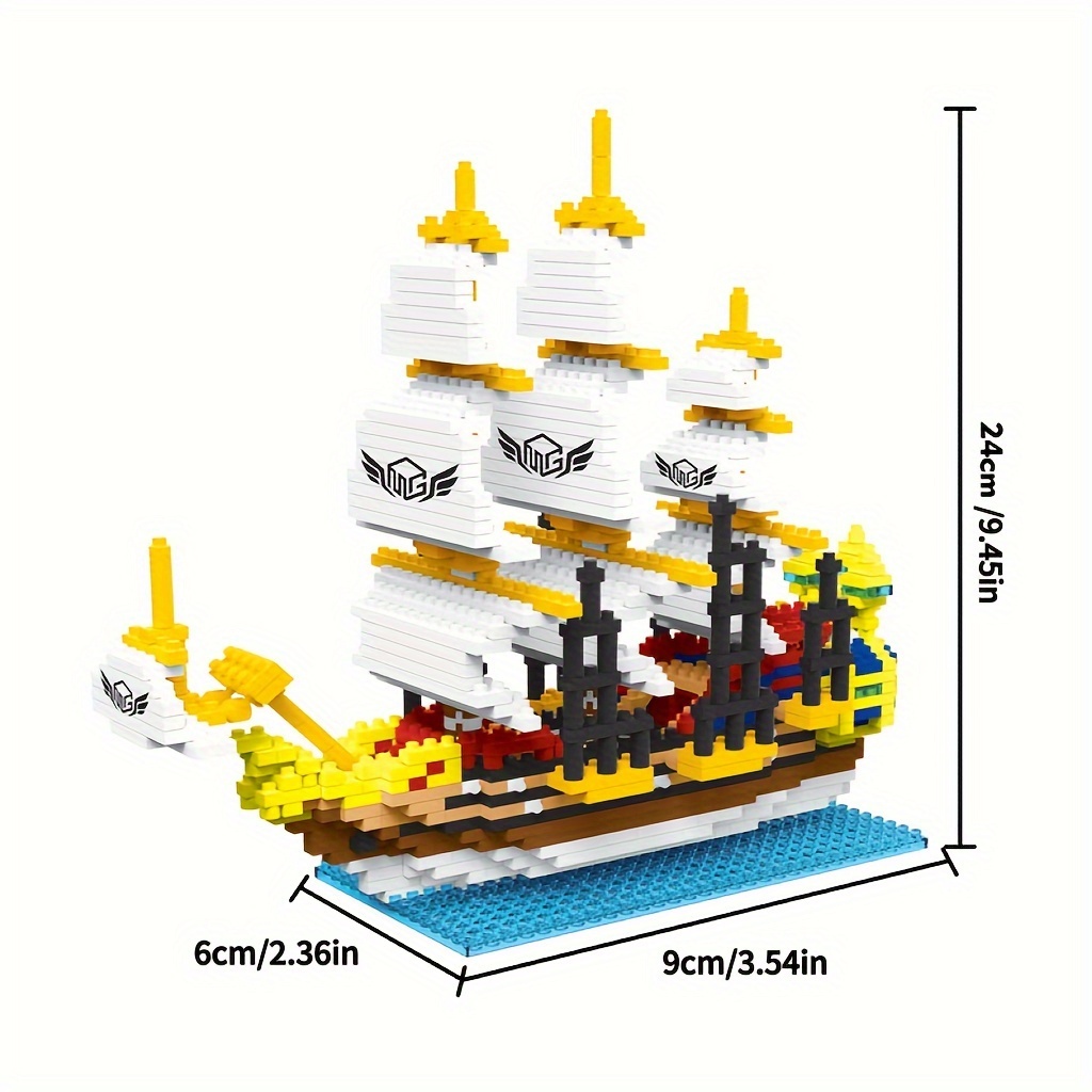 white sailboat miniature building block set diy - Temu New Zealand