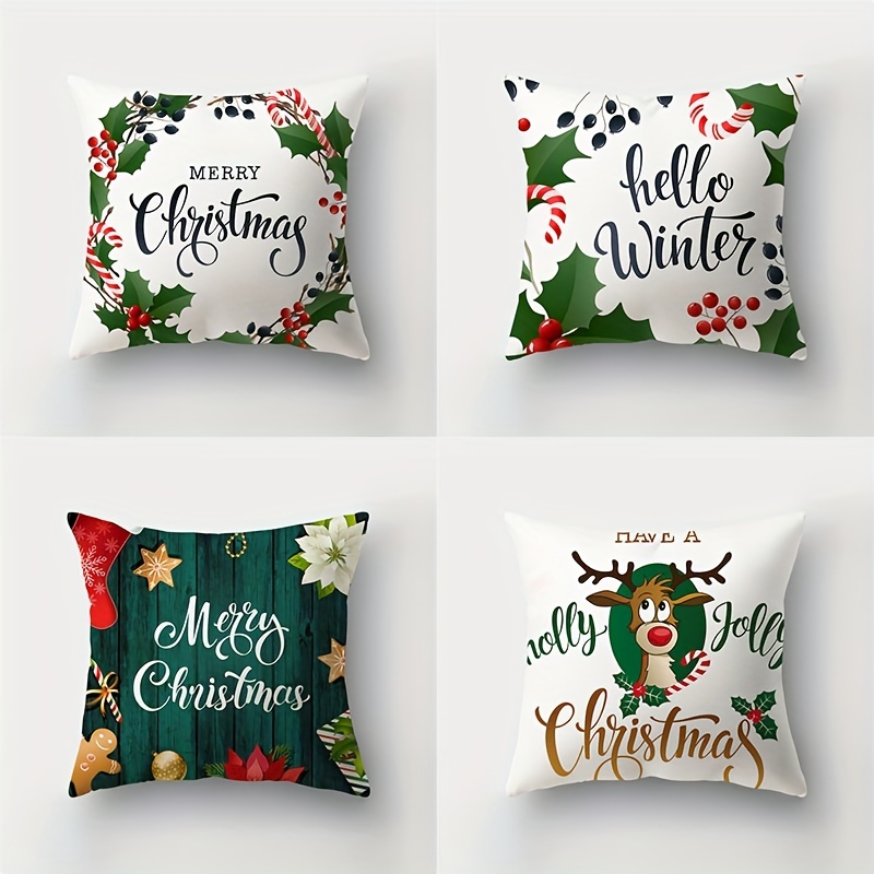 Christmas Cartoon Throw Pillow Covers Digital Printed Throw - Temu Canada