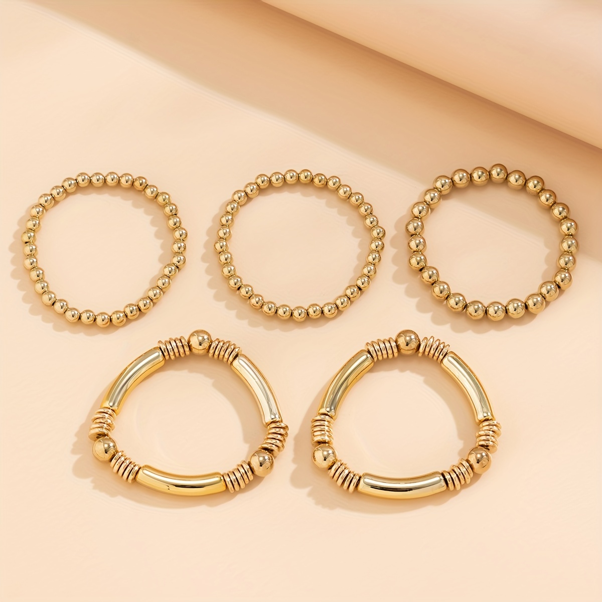 Vintage Hip Hop Style Ccb Beaded Bracelet Set Multi Layers - Temu ...