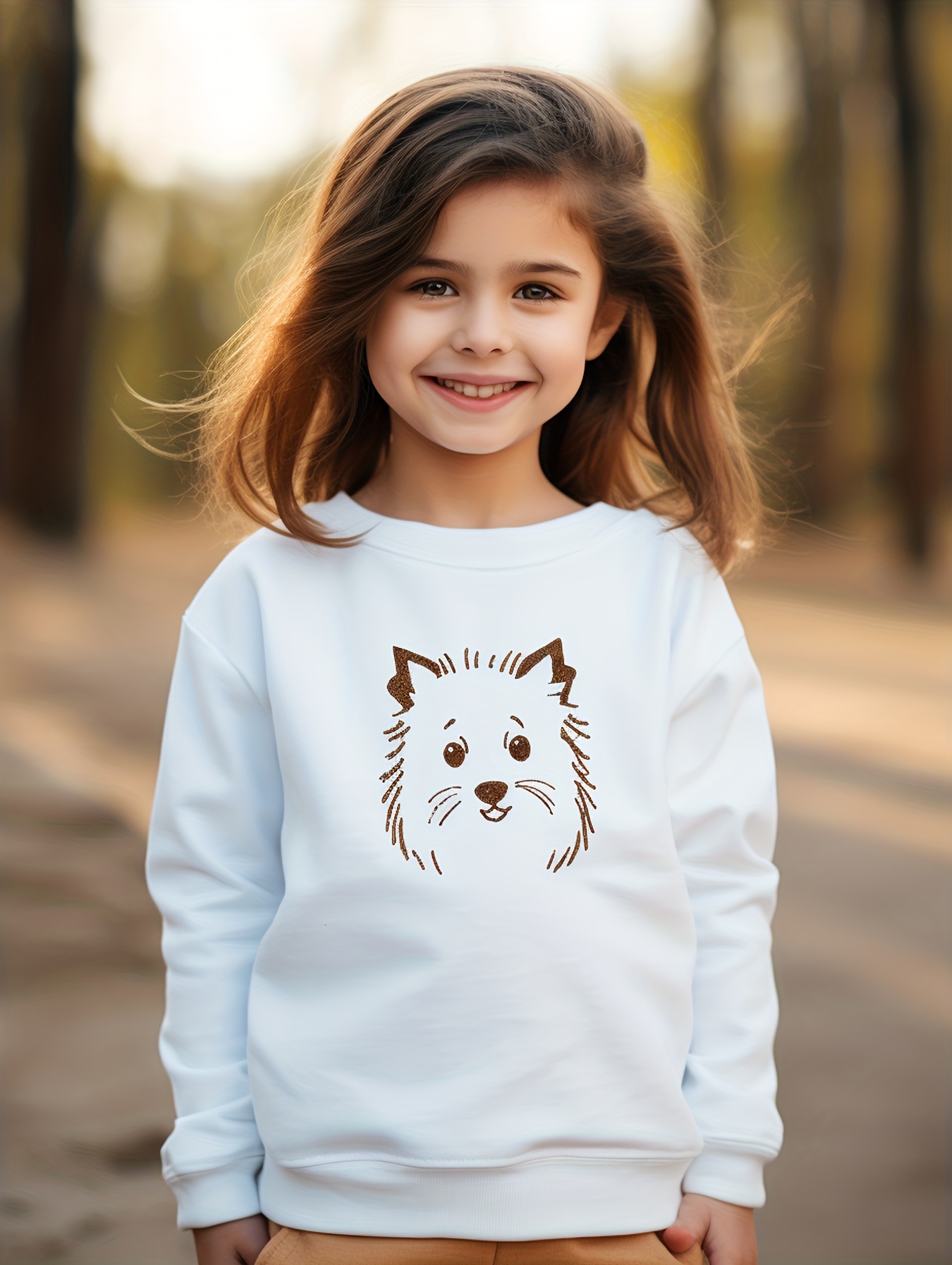 Girls Novelty Sweatshirts Cute Puppy Dog Animal Monster - Temu Australia
