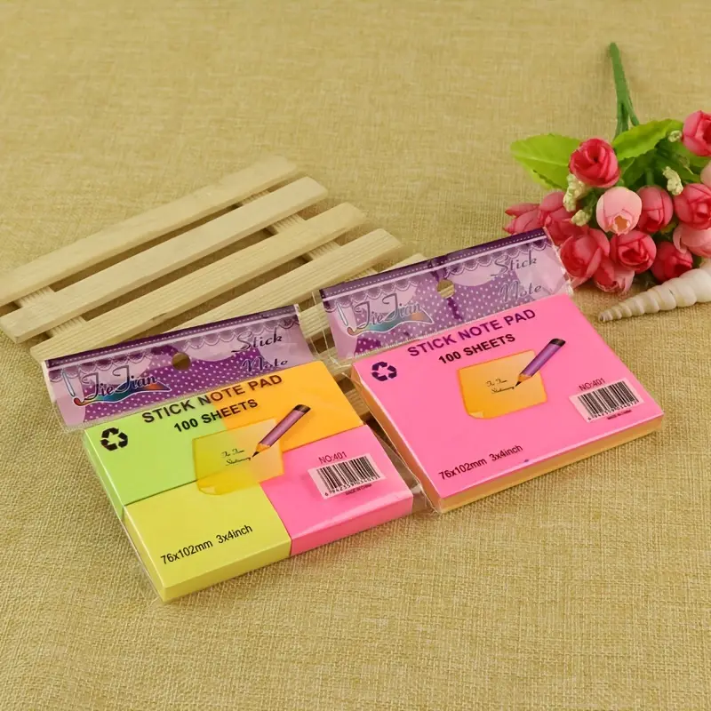100 Sheets Of 4 Color Post It Notes With Sticky Color Message Notes ... 100 Sheets Of 4 Color Post It Notes With Sticky Color Message Notes ...