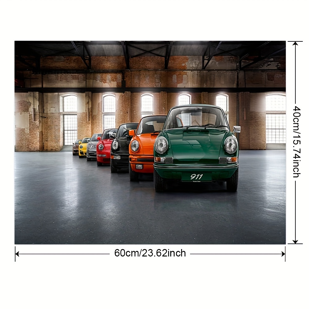 1pc Unframed 911 Car Canvas Print Poster Indoor Car Canvas Wall Art ...