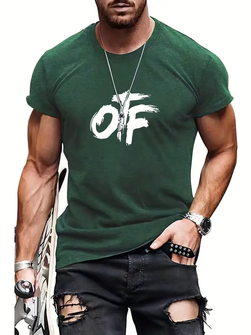 Plus Size Mens Trendy Otf Graphic T Shirt Comfy Elastic Tees Temu New