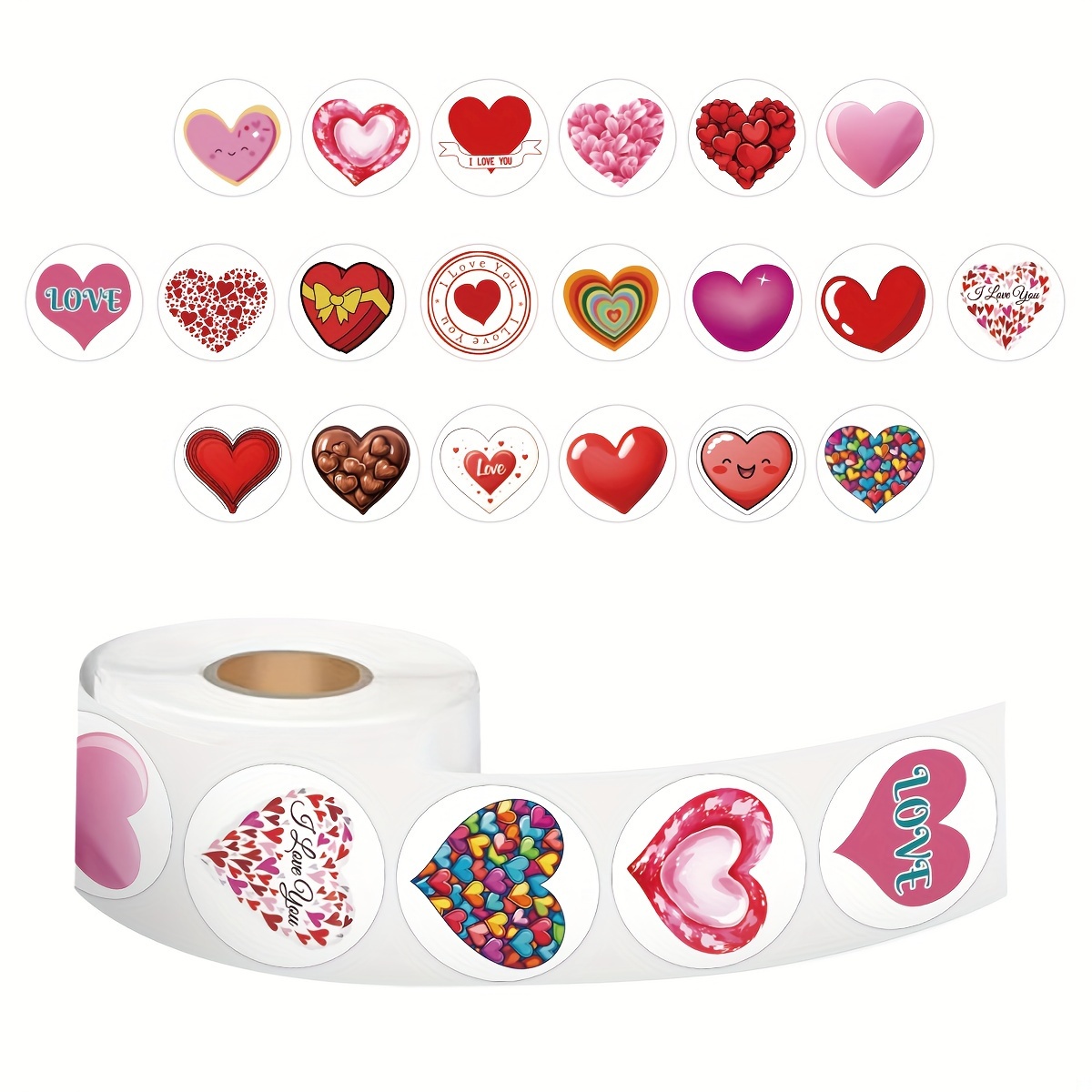 Round Heart Stickers Roll Cute Kawaii - Temu United Emirates
