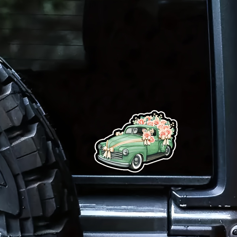 Wedding Pickup Roses Jute Bows Car Bumper Window Sticker - Temu Ireland