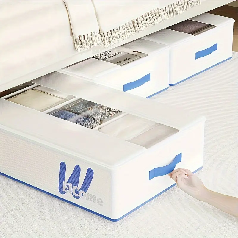 Bed Storage Bag Handles Visible Window Fabric Dustproof Temu New Zealand