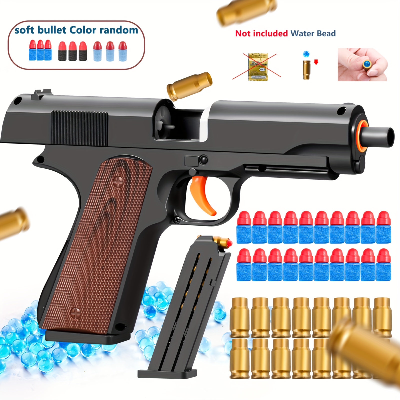 Soft Bullet Toy, Foam Blasters & Guns Pistol With Foam Pellet Shell ...