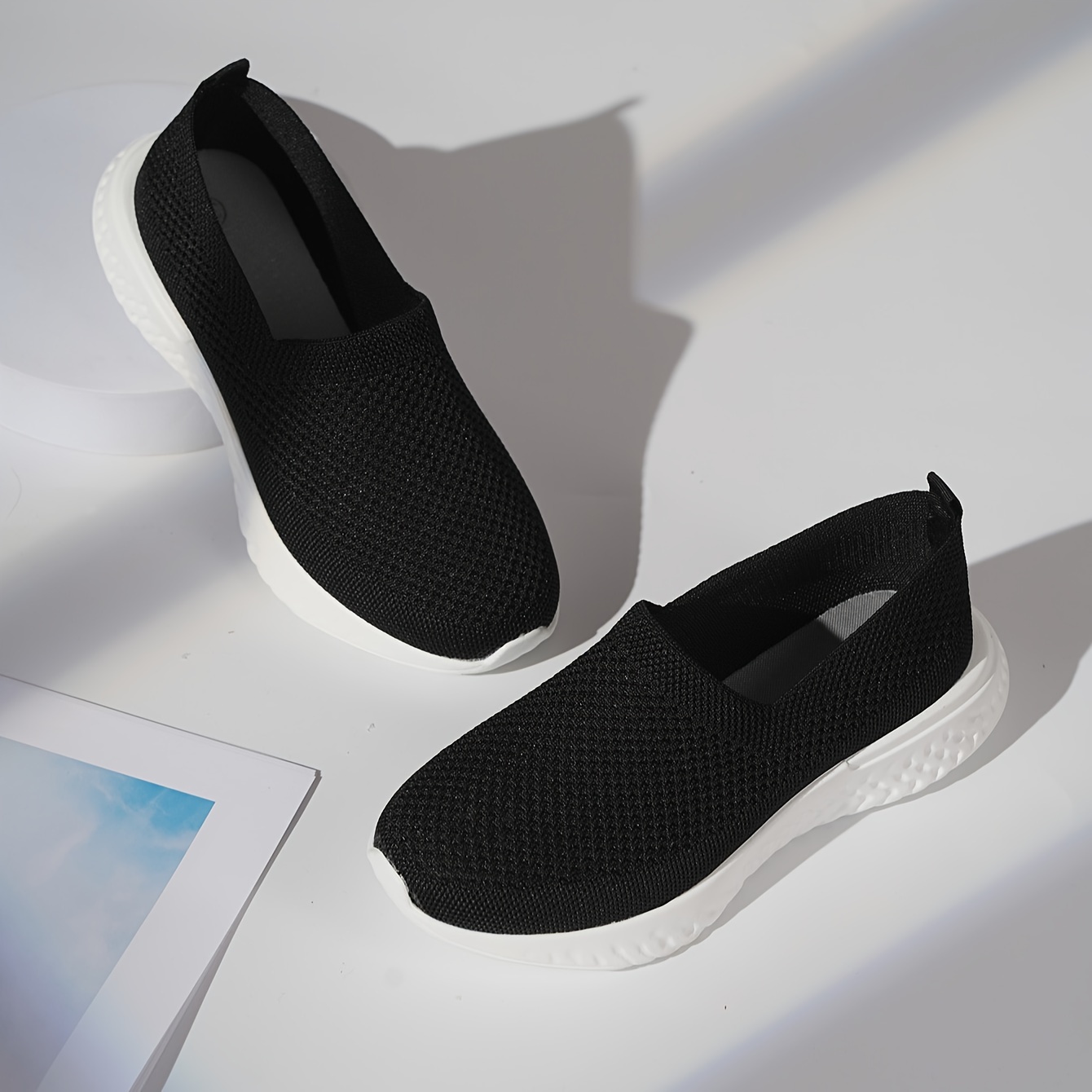 Platform Sneakers Women s Breathable Knit Casual Slip - Temu Australia