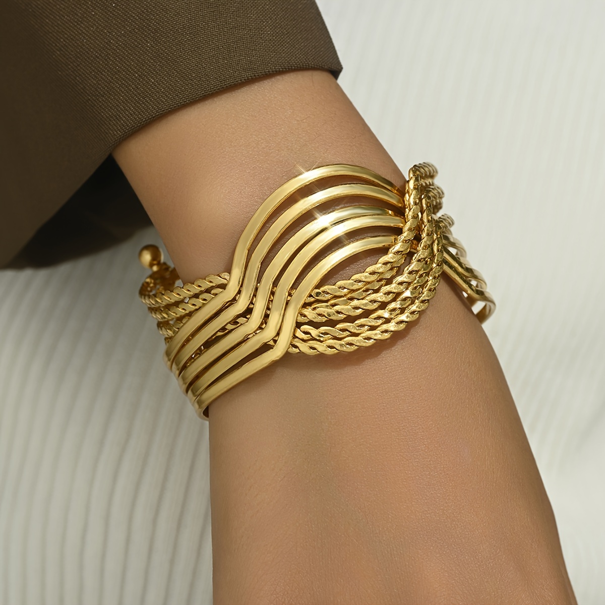 Unique Braided Cuff Bangle Cuff Bracelet Iron Jewelry - Temu New Zealand