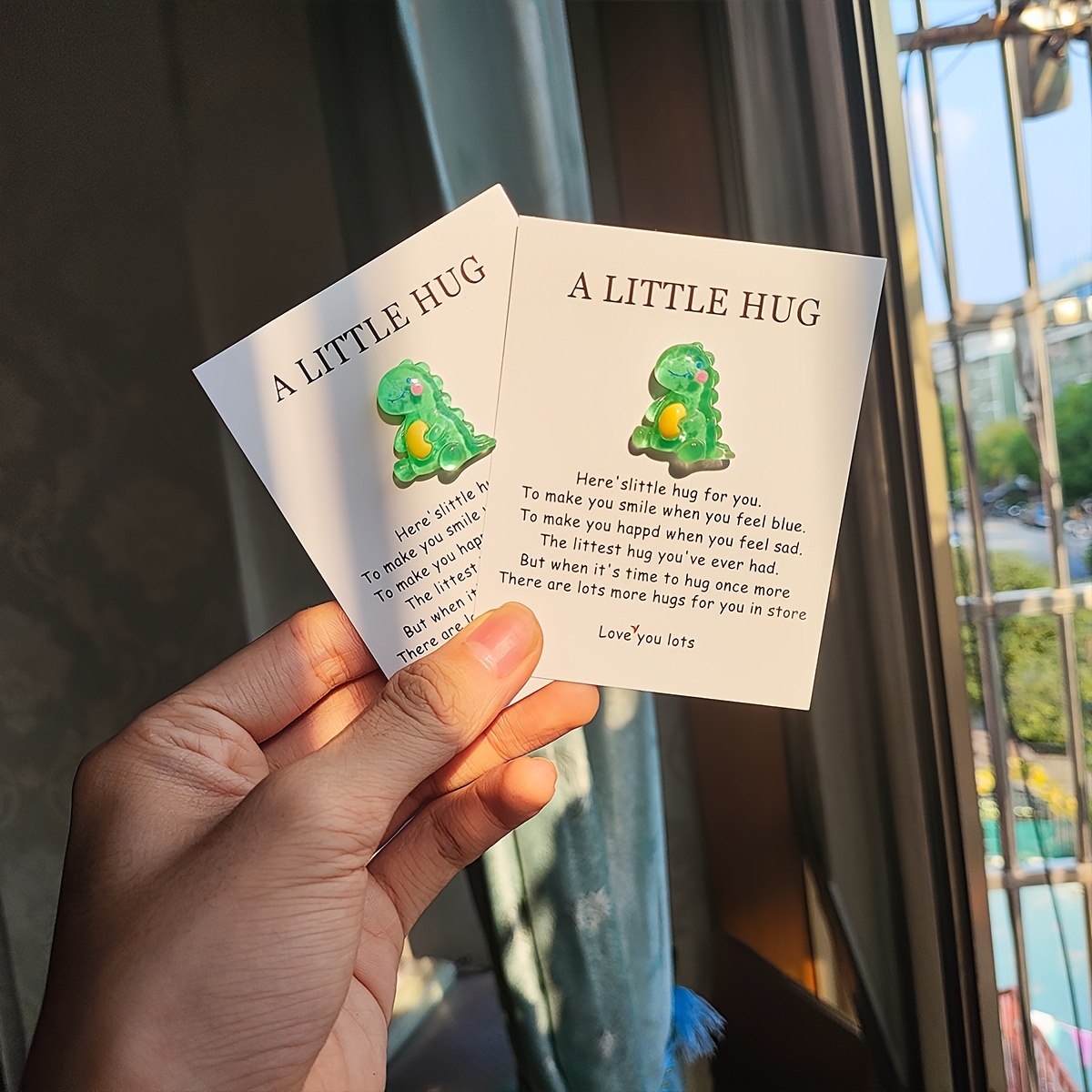 Cute Dinosaur Hug Card Pocket Hug Encouragement Teenager - Temu