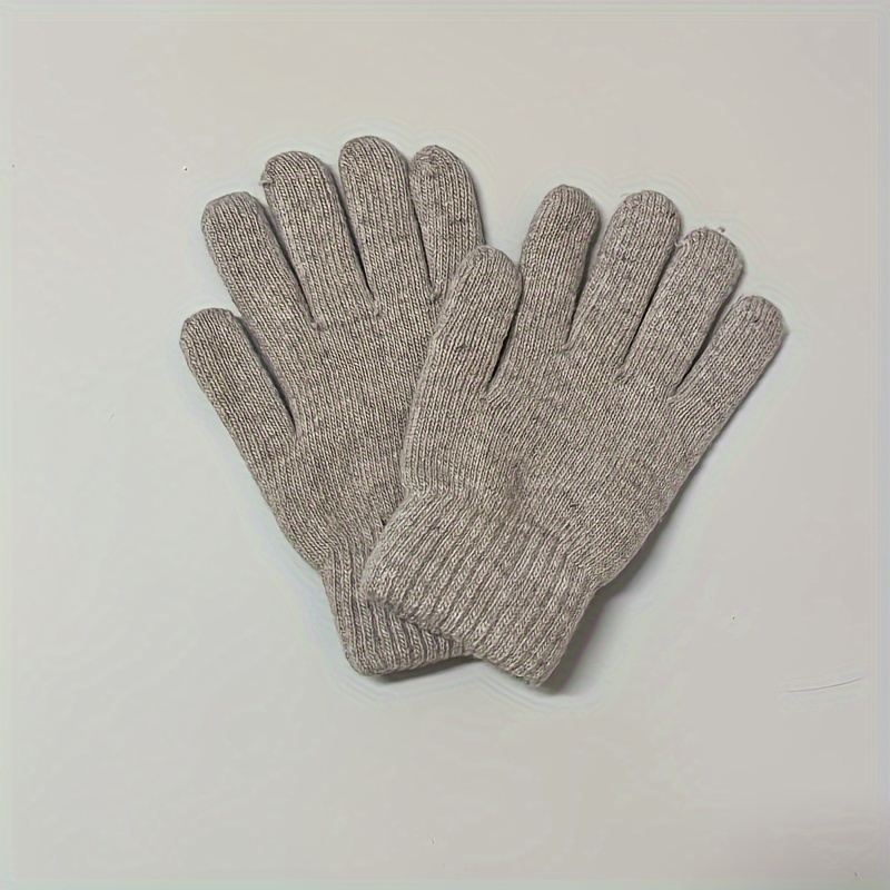 Stylish Basic Knit Gloves Solid Color Soft Warm Gloves - Temu United ...