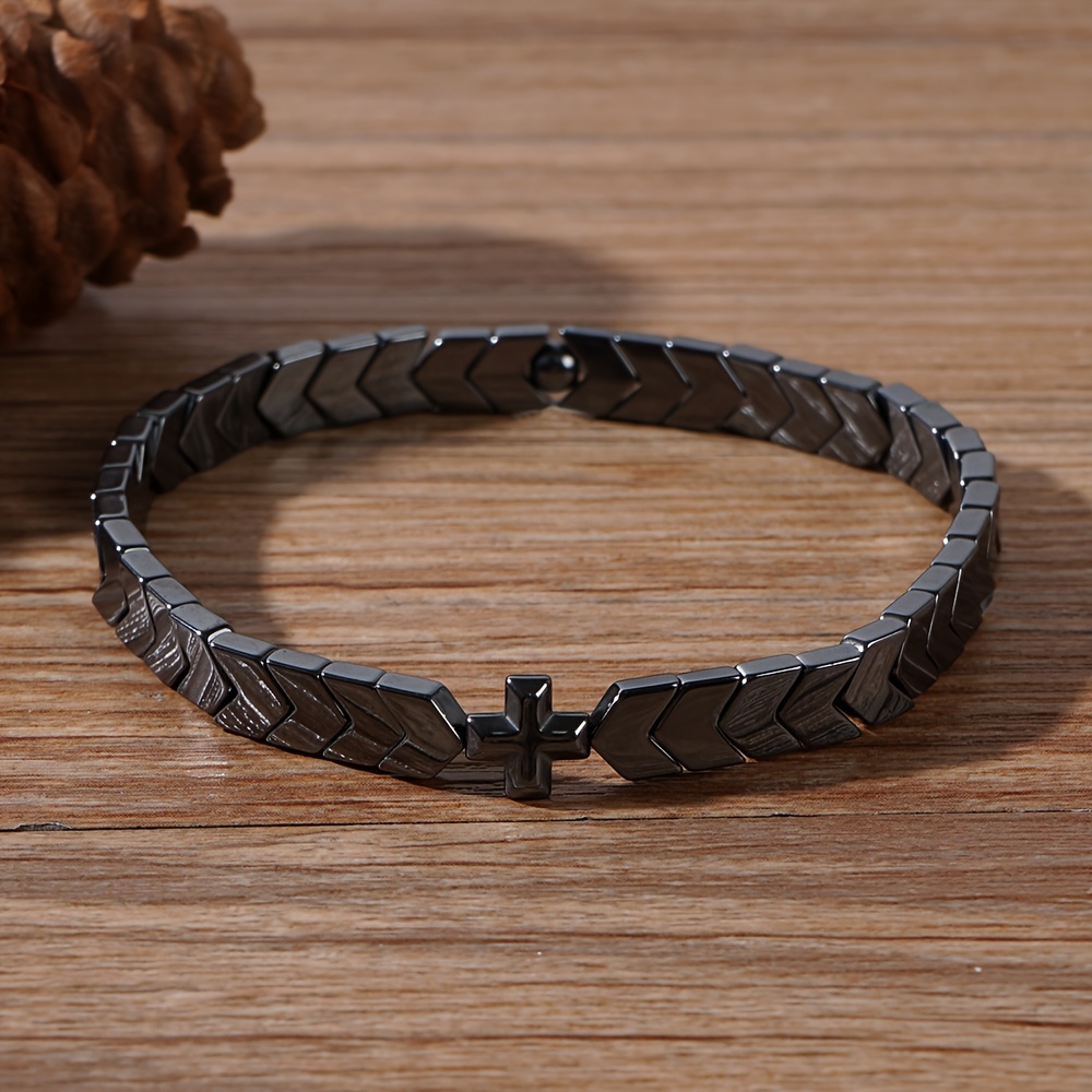 Arrow Style Fashion Bracelet Iron Gallstone Men's Bracelet - Temu ...