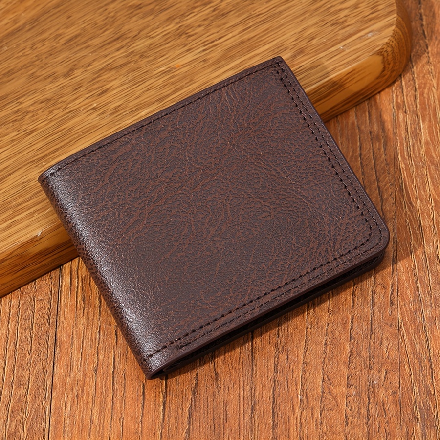 1pc Mens Round Corner 2 Fold Snap Button Wallet Card Holder - Temu