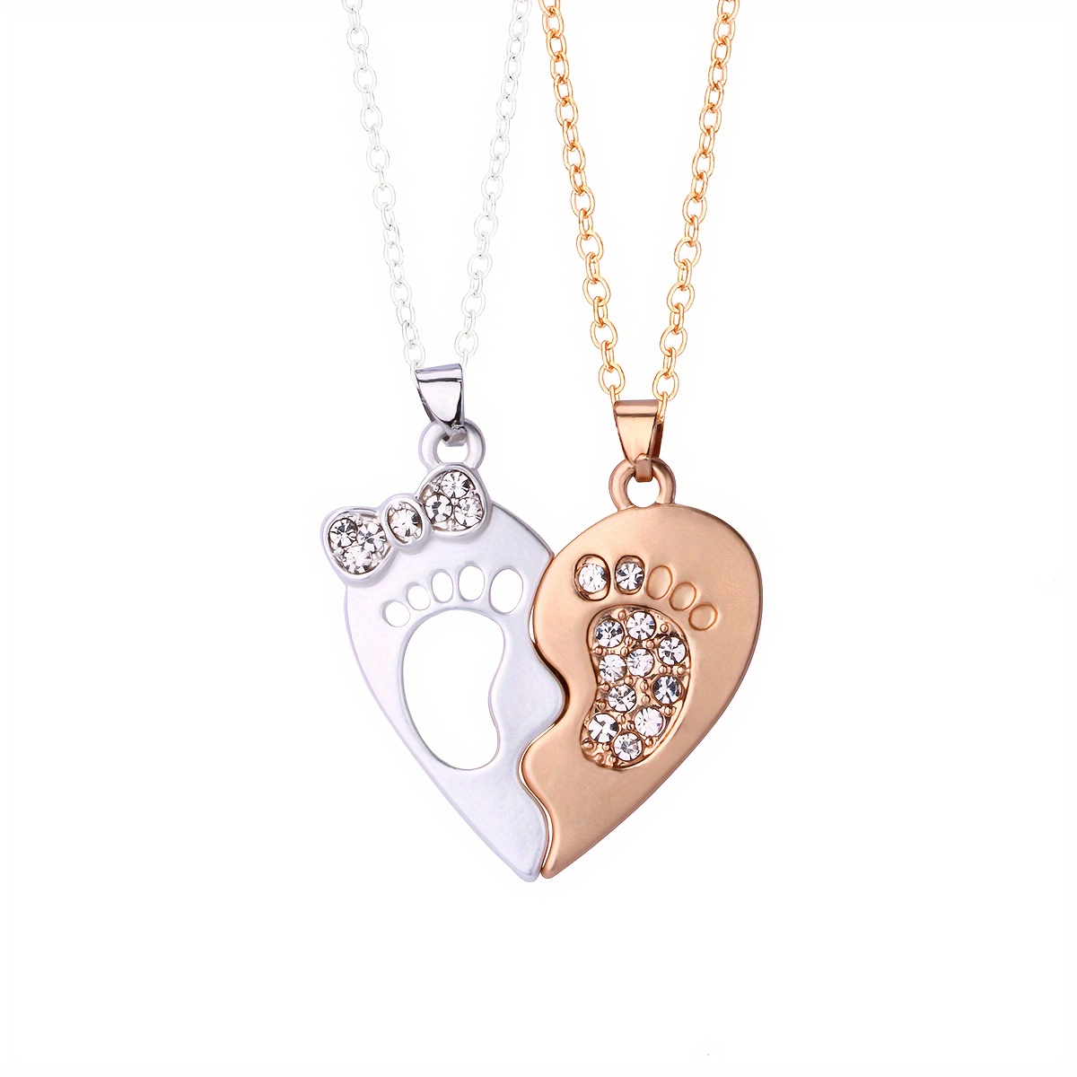 Heart shaped Footprint Couple Necklace Magnetic Friendship - Temu Ireland